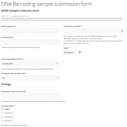 DNA sample description form | Western Pennsylvania Mushroom Club